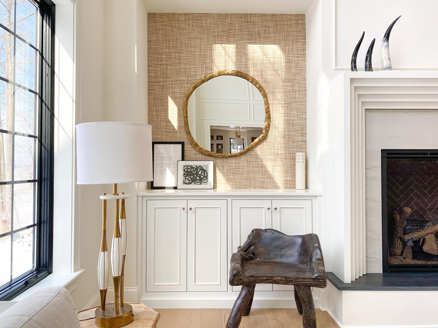 Abel Brass Round Wall Mirror 34" + Reviews | CB2 Canada