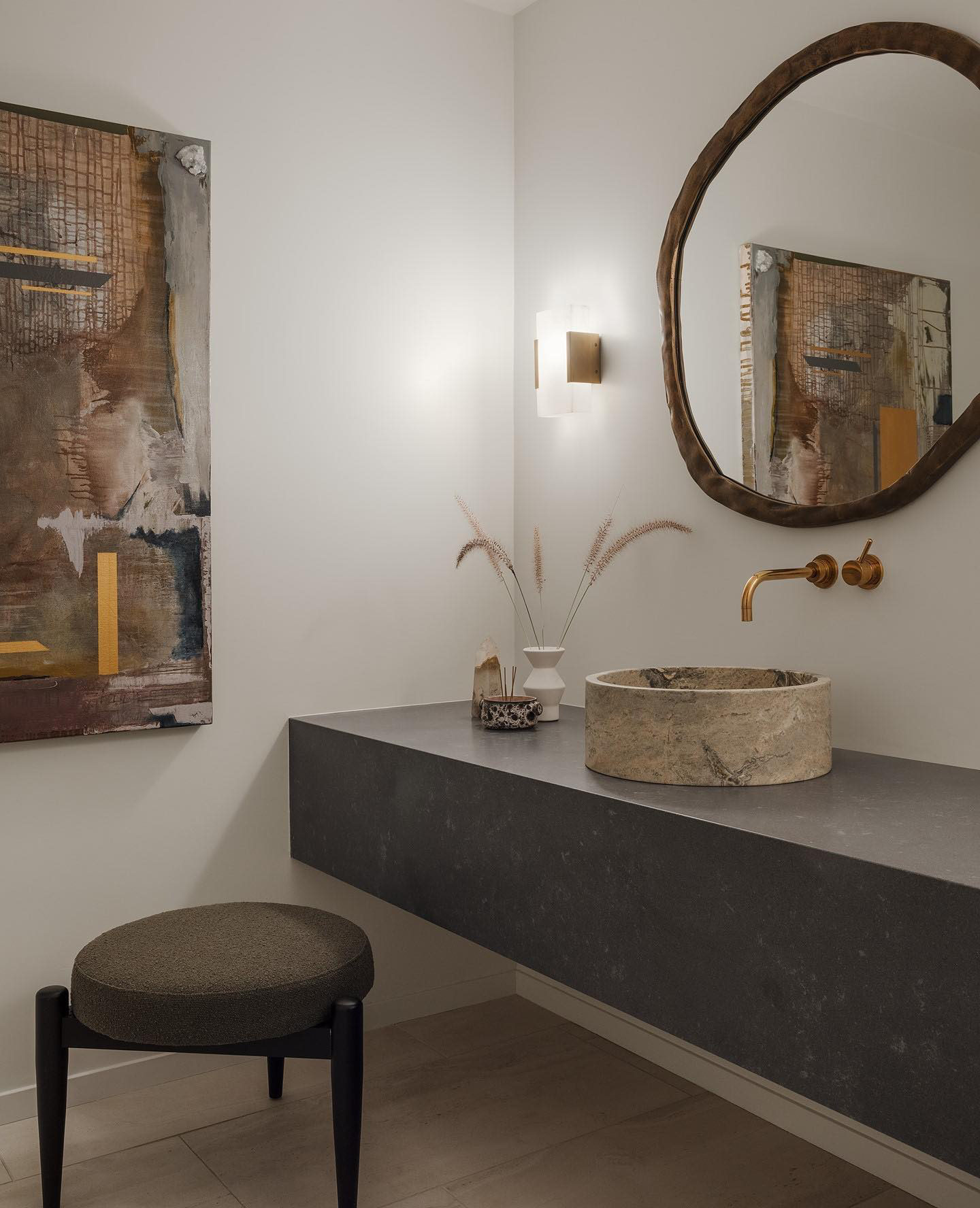 Abel Brass Round Wall Mirror 34" + Reviews | CB2 Canada