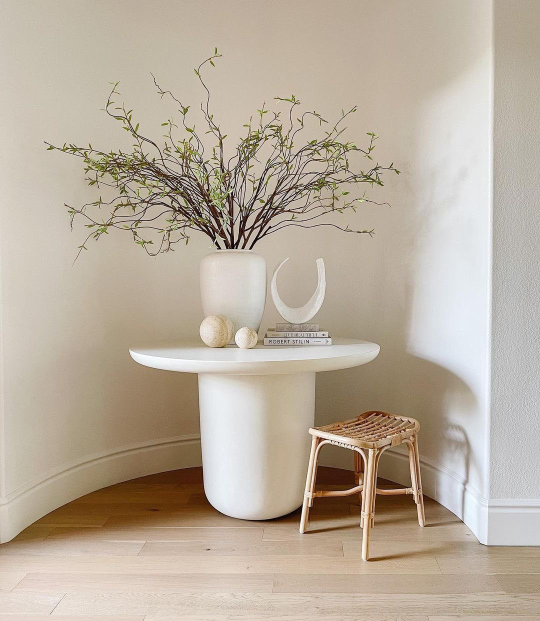 Lola 45" Round Ivory Concrete Dining Table + Reviews | CB2 Canada