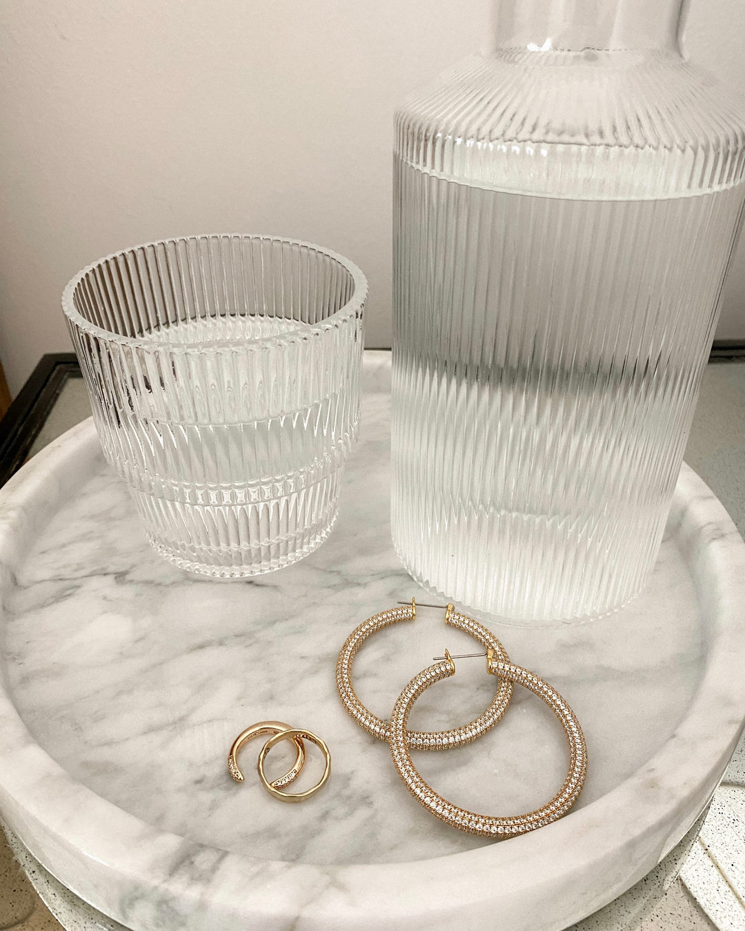 Atwell Stackable Textured Ribbed Drink Glasses | Crate & Barrel Canada