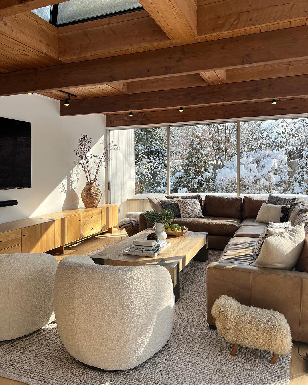 Gwyneth Ivory Boucle Swivel Chair by goop + Reviews | CB2