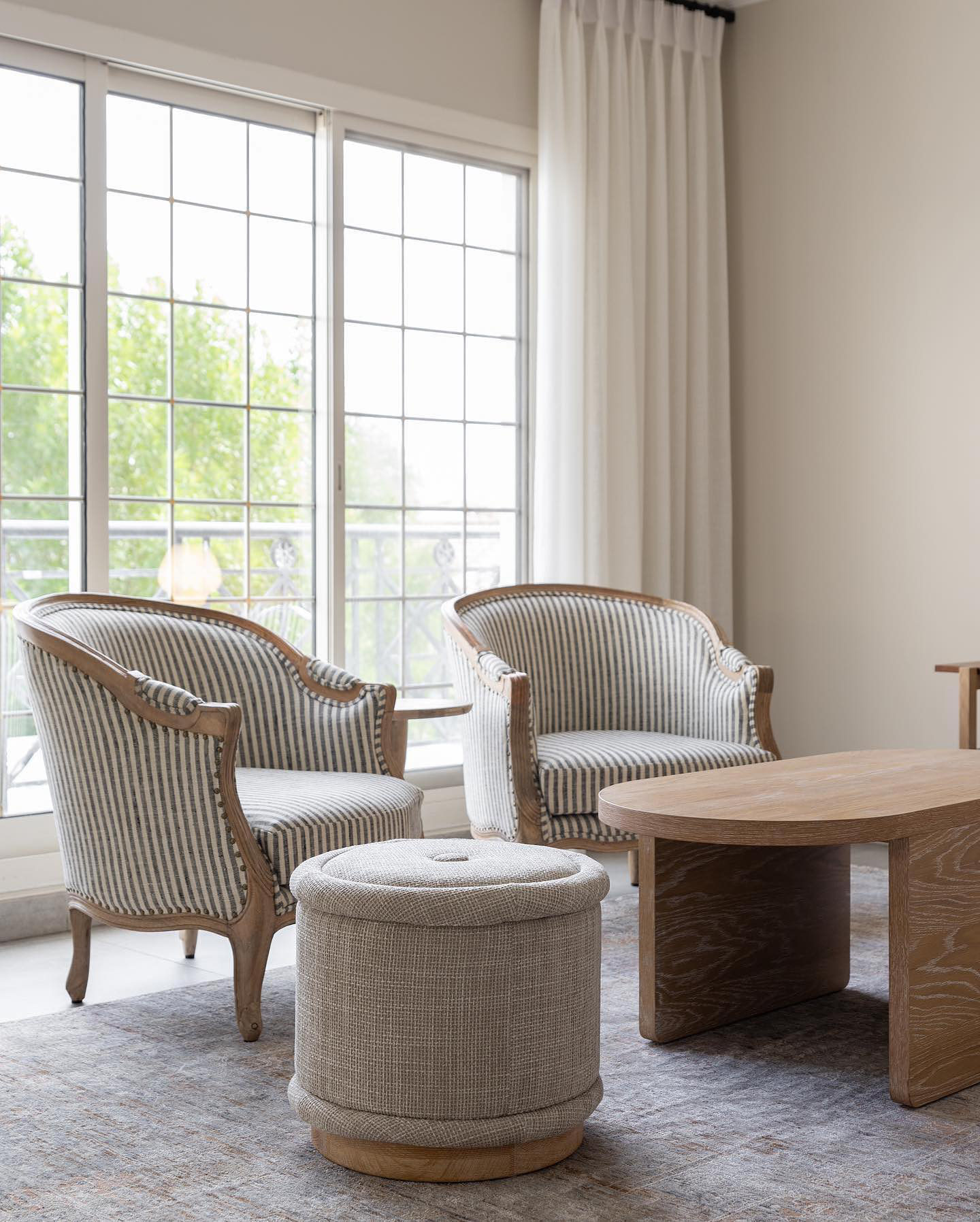 Union Oval Nesting Coffee Table with Stools | Crate & Barrel