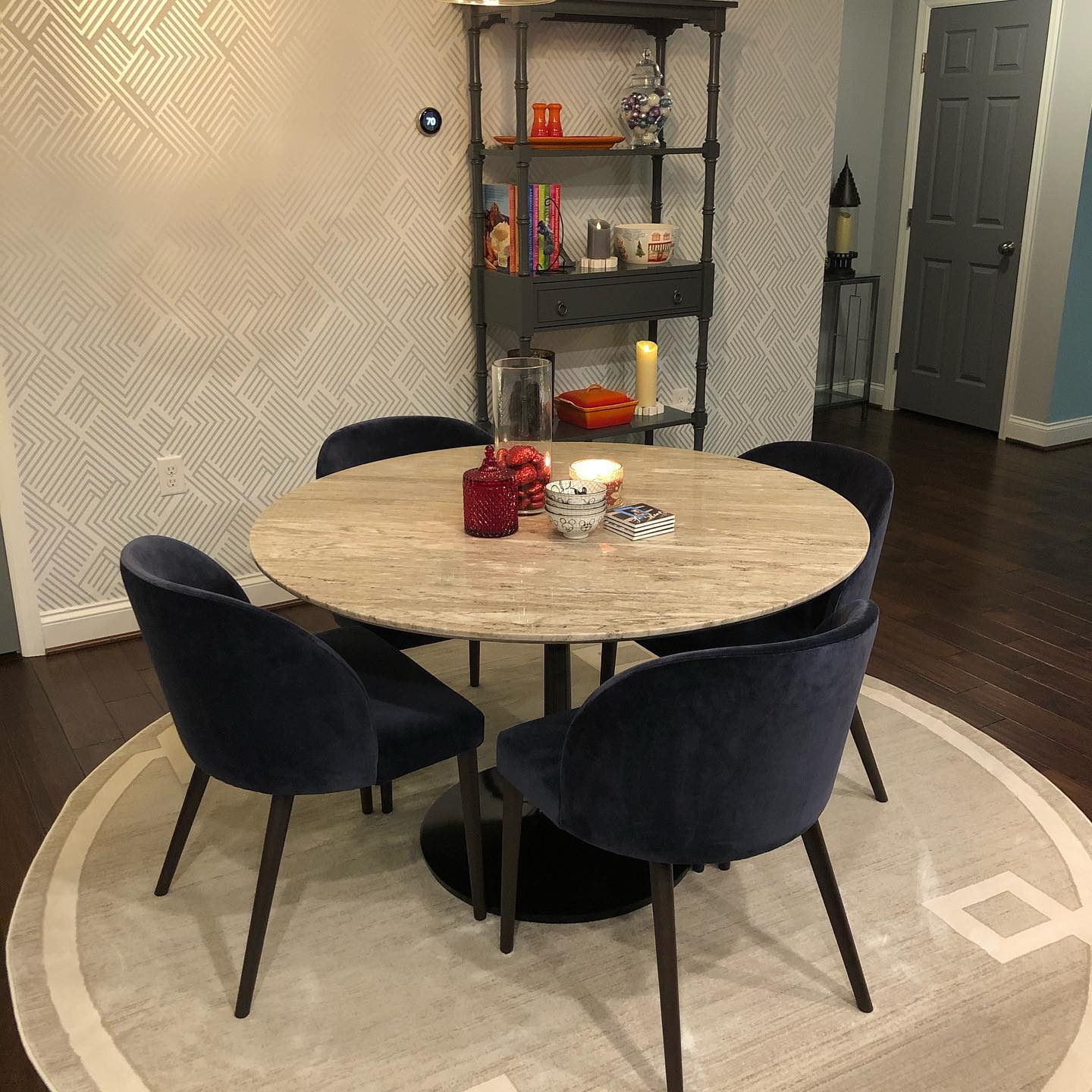Nero 48" Brown Marble Dining Table with Matte Black Base + Reviews ...