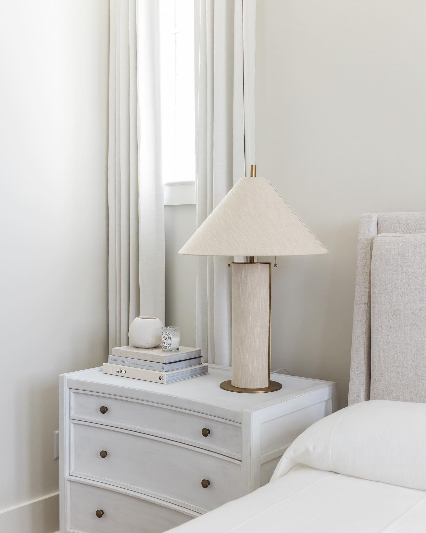 Remi Natural Linen Table Lamp Bedroom Lighting + Reviews | Crate & Barrel