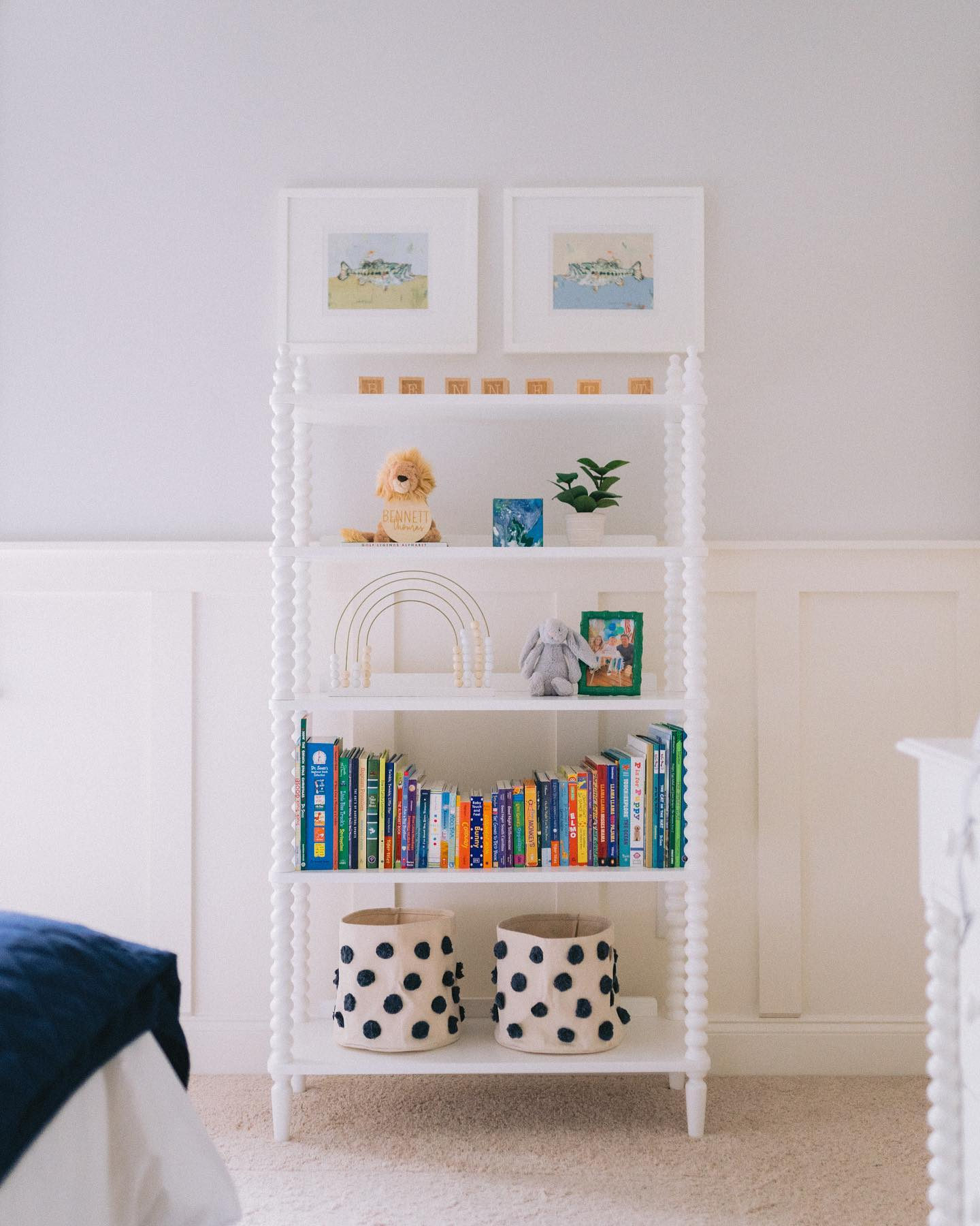 Jenny Lind White Wood Spindle 5-Shelf Kids Bookcase + Reviews | Crate ...