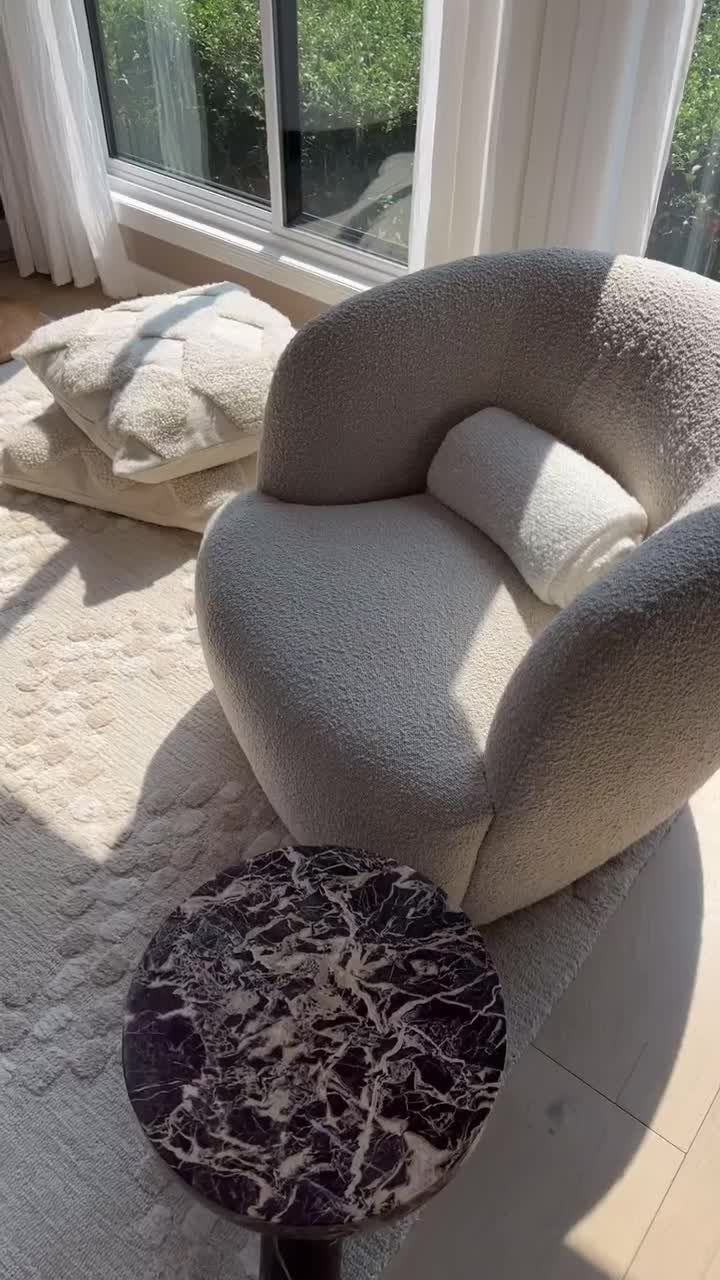 Jaxx Red Marble Modern Side Table + Reviews | CB2