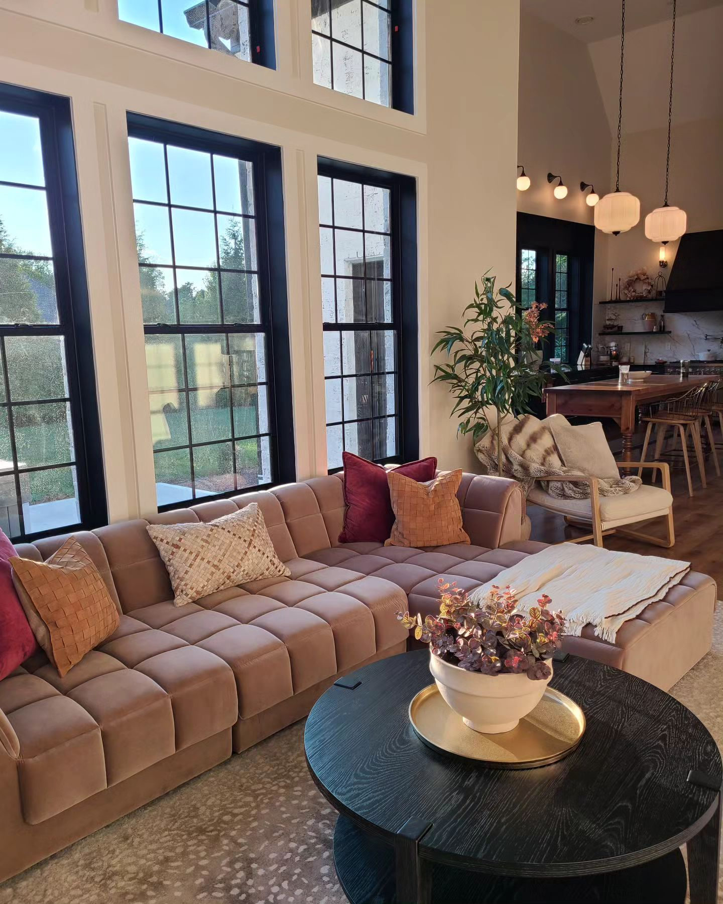 Pezzo 4-Piece Toffee Brown Velvet Sectional Sofa with Left Arm | CB2