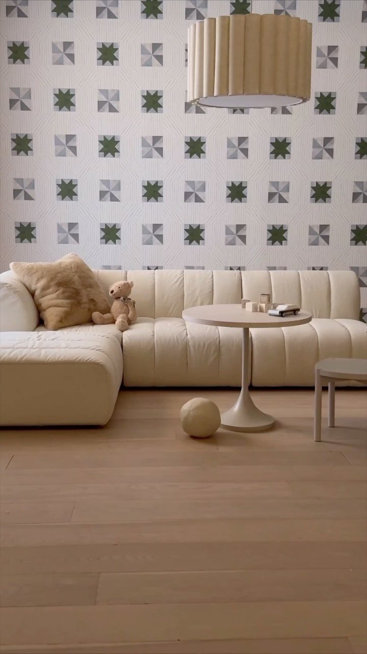 Jade Heathered Ivory 3-Piece Kids Puffer Modular Sofa + Ottoman | Crate ...