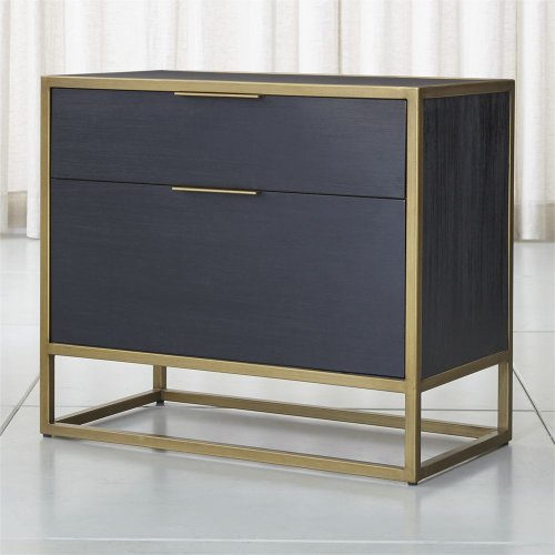 Oxford black executive desk with power outlet store