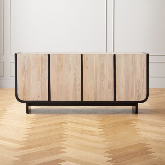 Sion 61 White Washed Teak Wood Credenza CB2 Canada