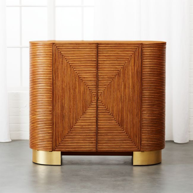 Avalon Rattan Bar Cabinet CB2
